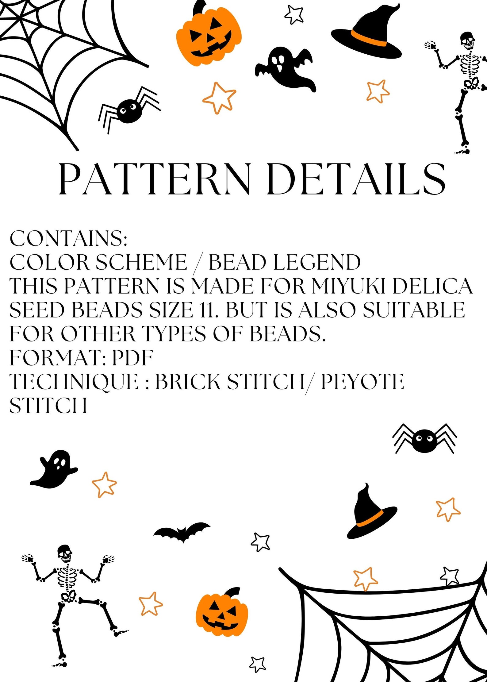 Halloween Brick Stitch Pattern , Dracula Pdf Pattern, Seed Bead Earring ...