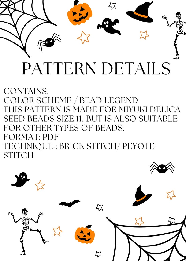 Halloween Brick Stitch Pattern , Dracula Pdf Pattern, Seed Bead Earring ...