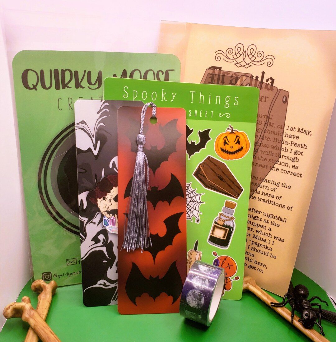 Spooky Bundle, Spooky Book Art Print, Sticker Pack, Bookmarks ...