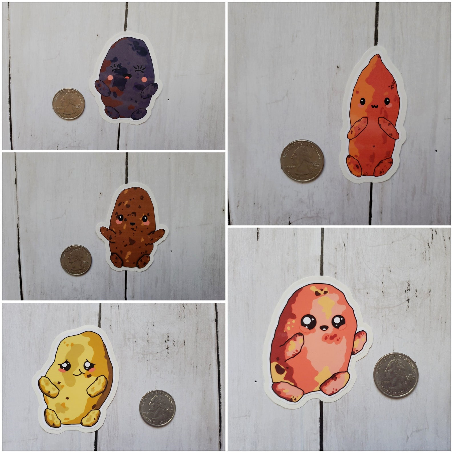 Potato Stickers, Potato Sticker Pack, Sticker Pack, Potatoes, Vegetable ...