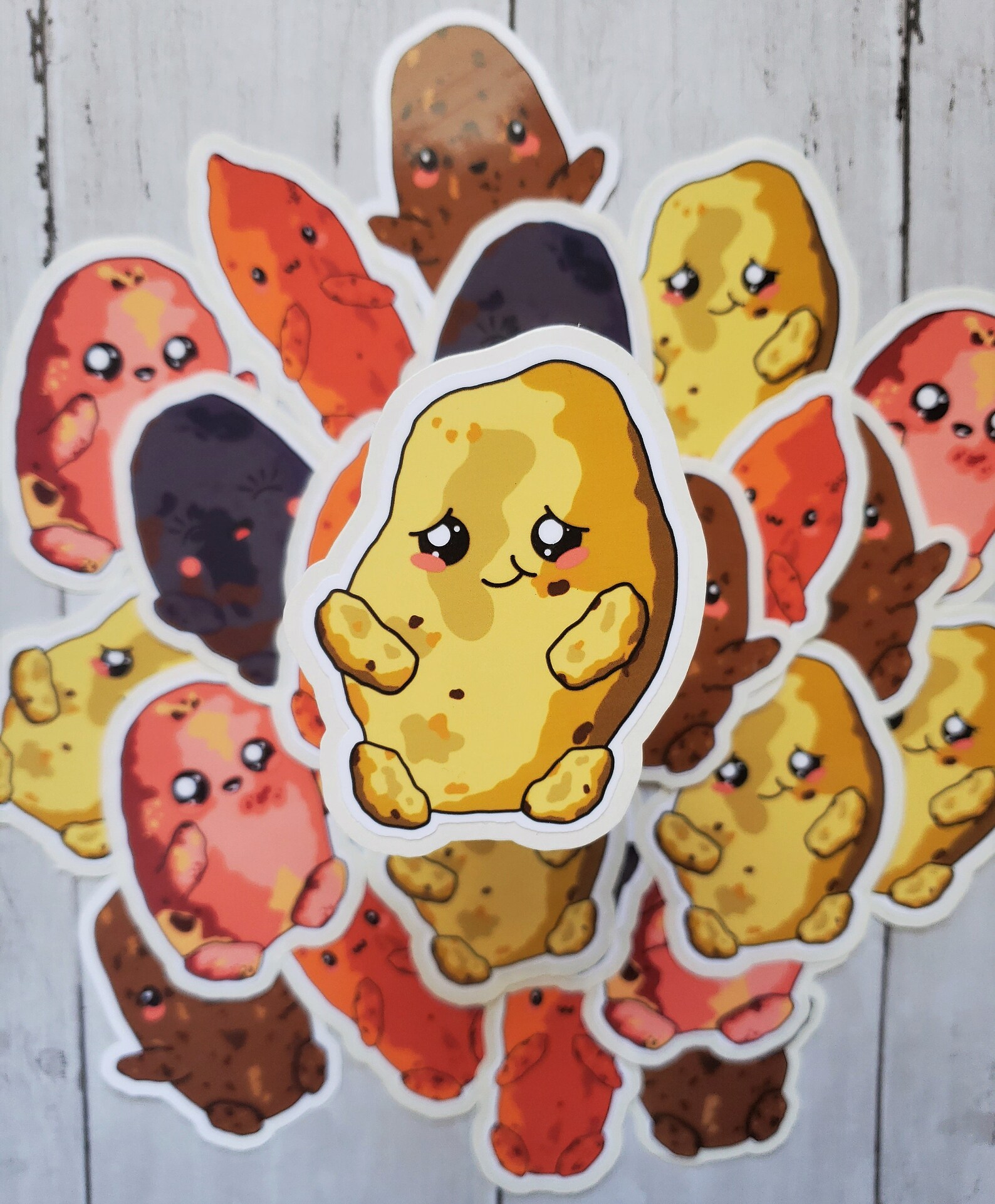Potato Stickers, Potato Sticker Pack, Sticker Pack, Potatoes, Vegetable ...