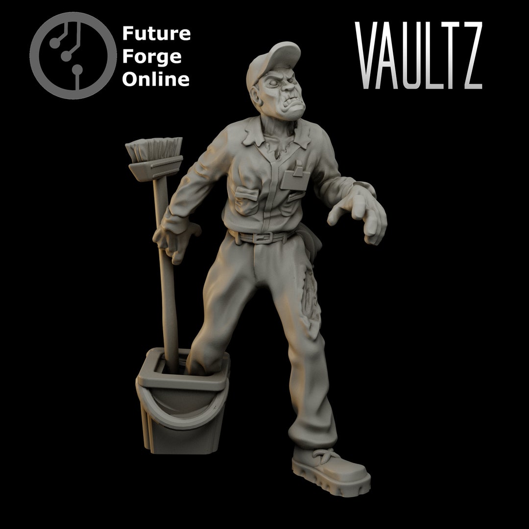 Caretaker Janitor Zombie | Miniature Model | Designed by Vault Z - Etsy UK