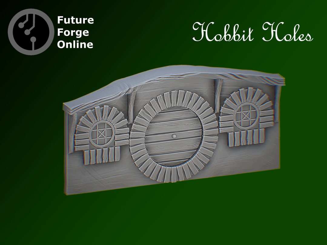Hobbit Hole Two Front Windows 28mm Scale Resin 3D Printed Wargaming and ...