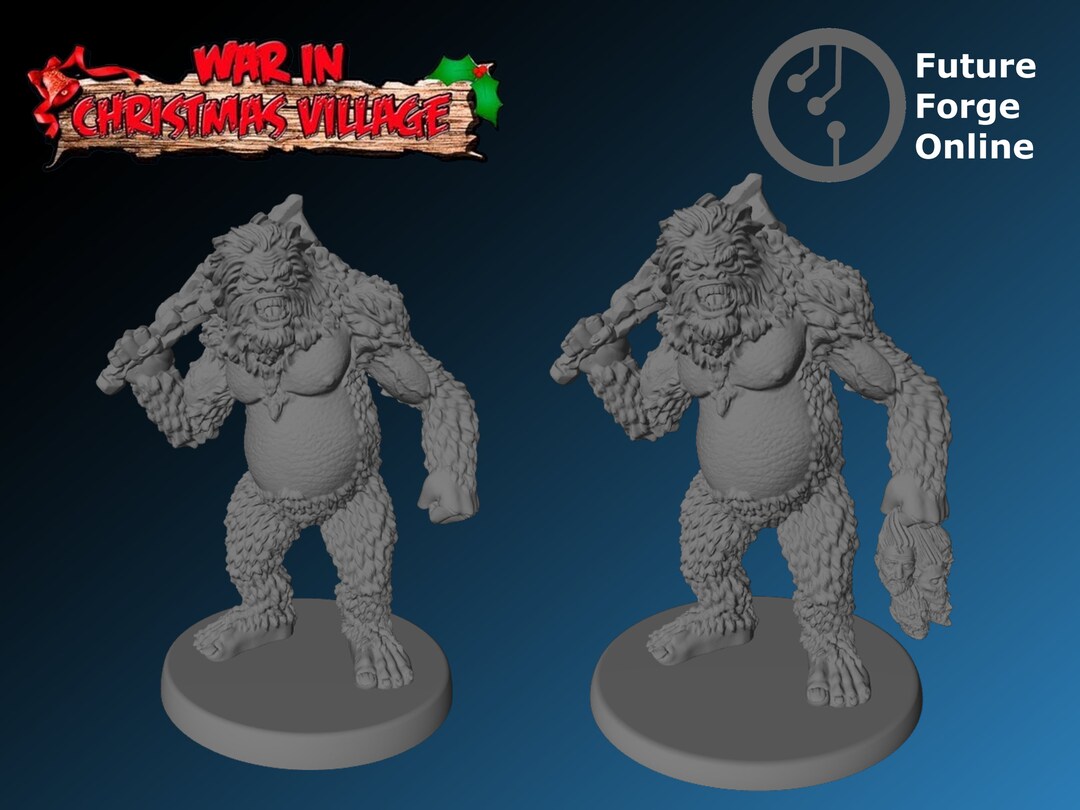 Yeti War in Christmas Village 64mm Size for 28mm Scale Gaming Designed ...