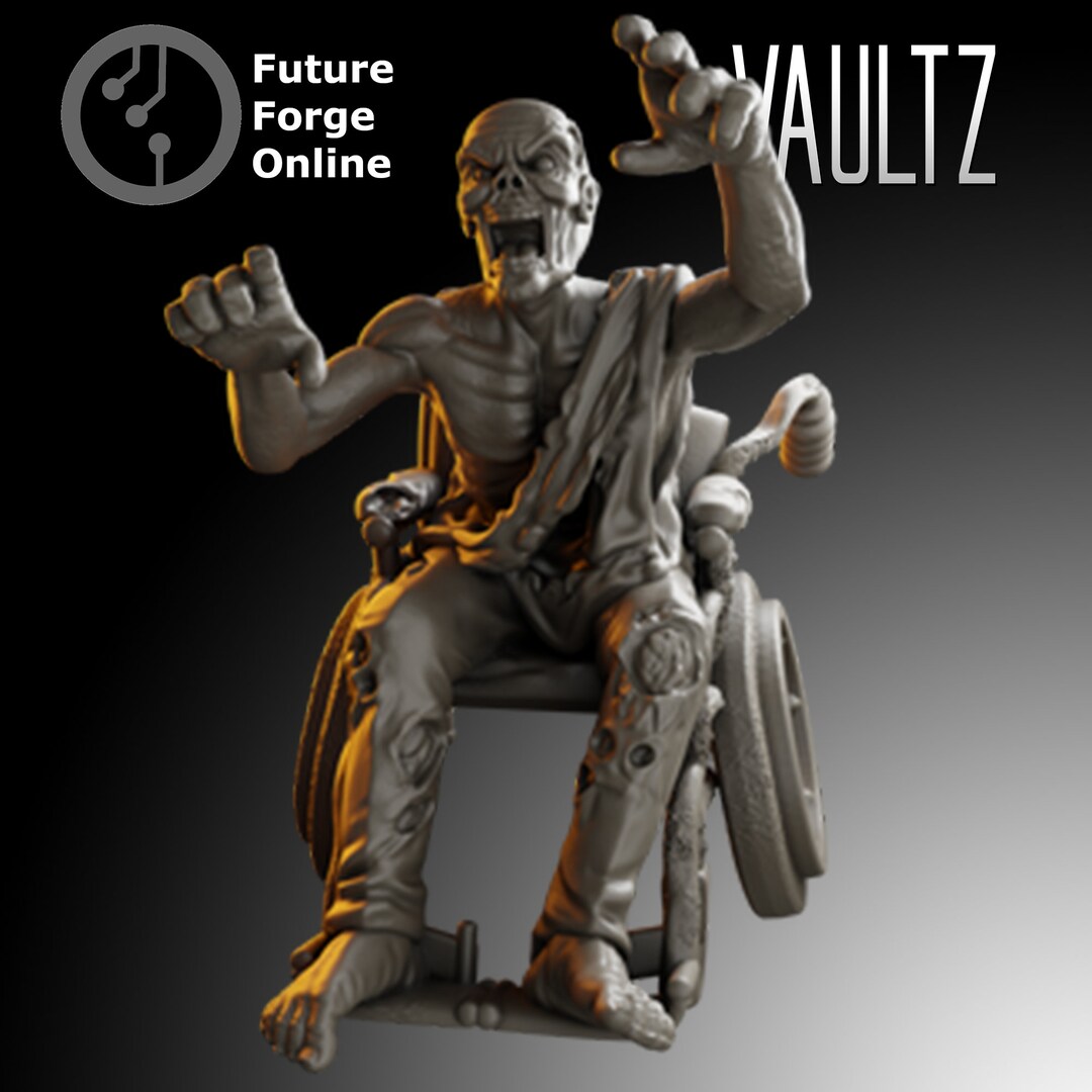 Wheelchair Zombie Miniature Model Designed by Vault Z - Etsy
