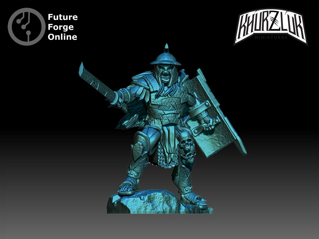 Captain Warbreed Orcs 28mm Scale Designed by Khurzluk Miniatures - Etsy