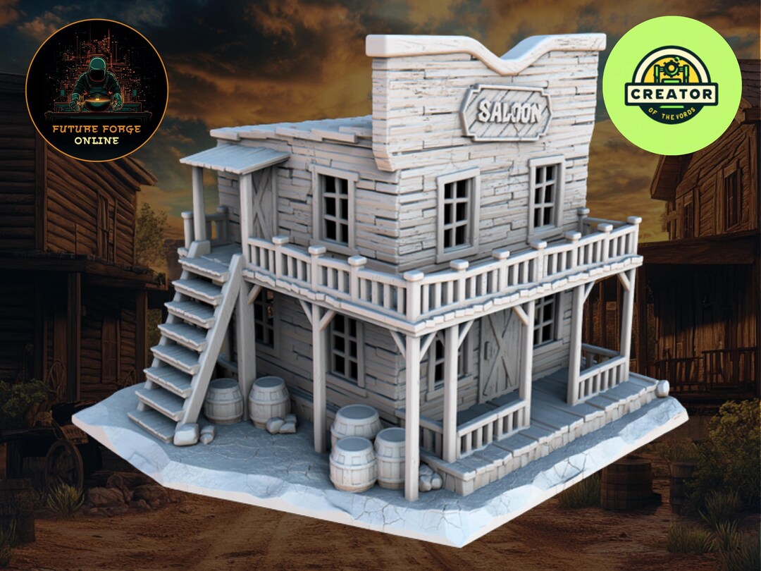 Wild West Saloon | 28mm Scale Building | 3D Printed Wargaming and D&D ...