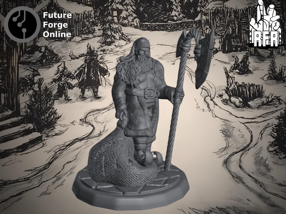 Santa With Great Axe | Cursed Claus | Christmas Vibes | Designed by ...