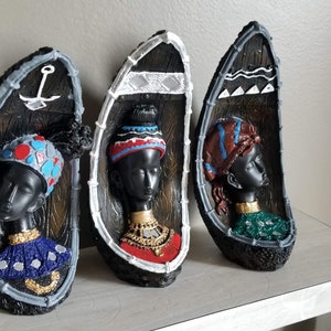 African Lady Figurines Showpieces for Living Room Side Table - Etsy