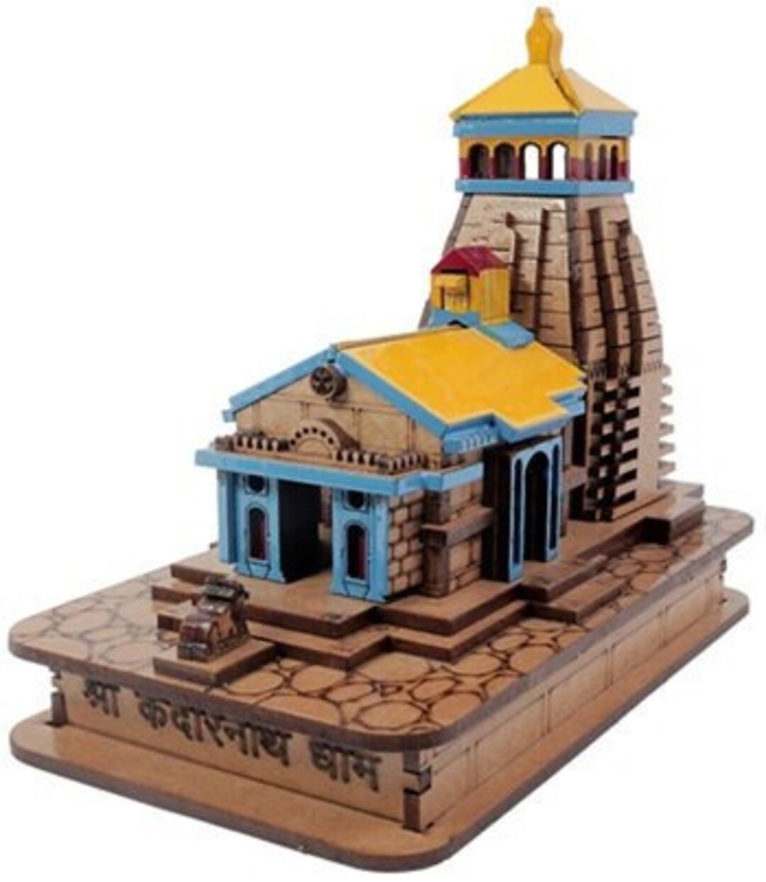 Kedarnath Temple in Wood Color 3D Model Mandir Statue Fully Polished ...