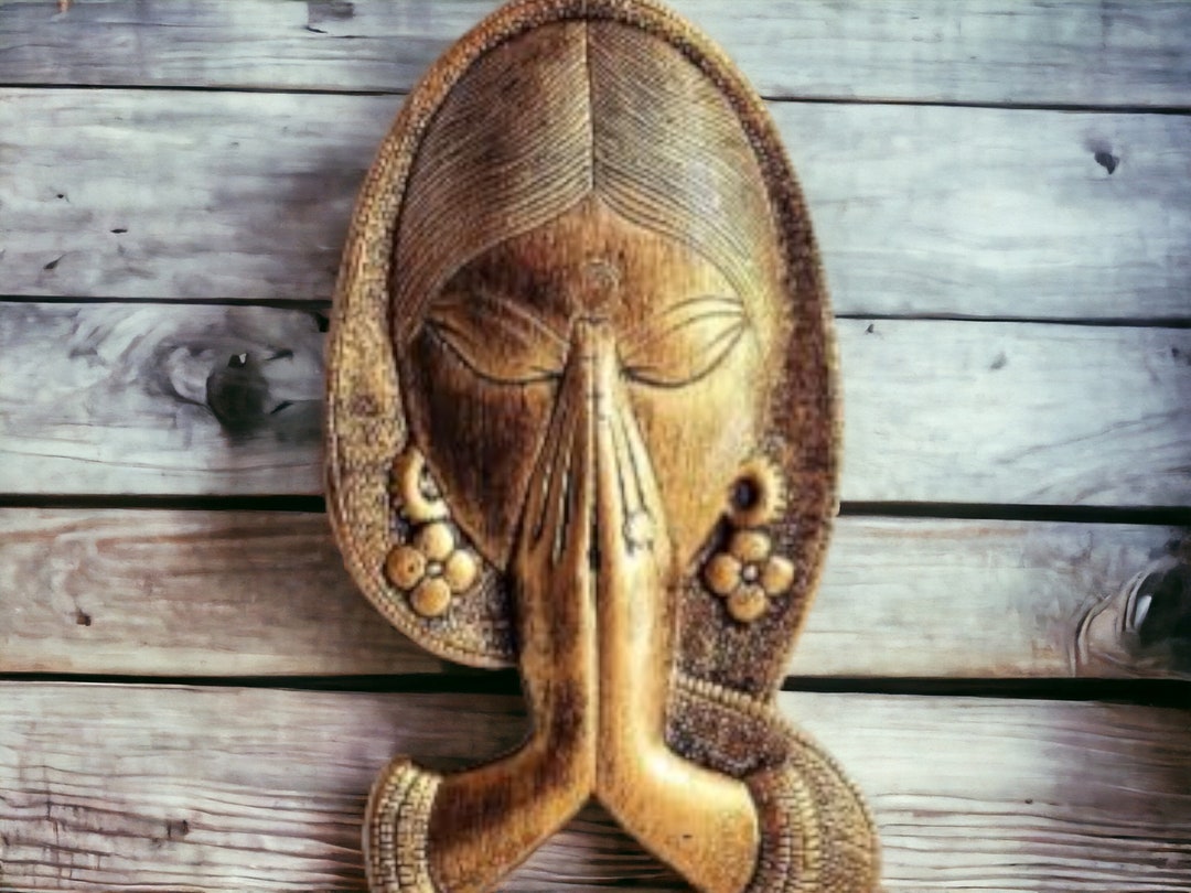 Handcrafted Indian Namaste Metal Wall Decor Traditional Religious ...