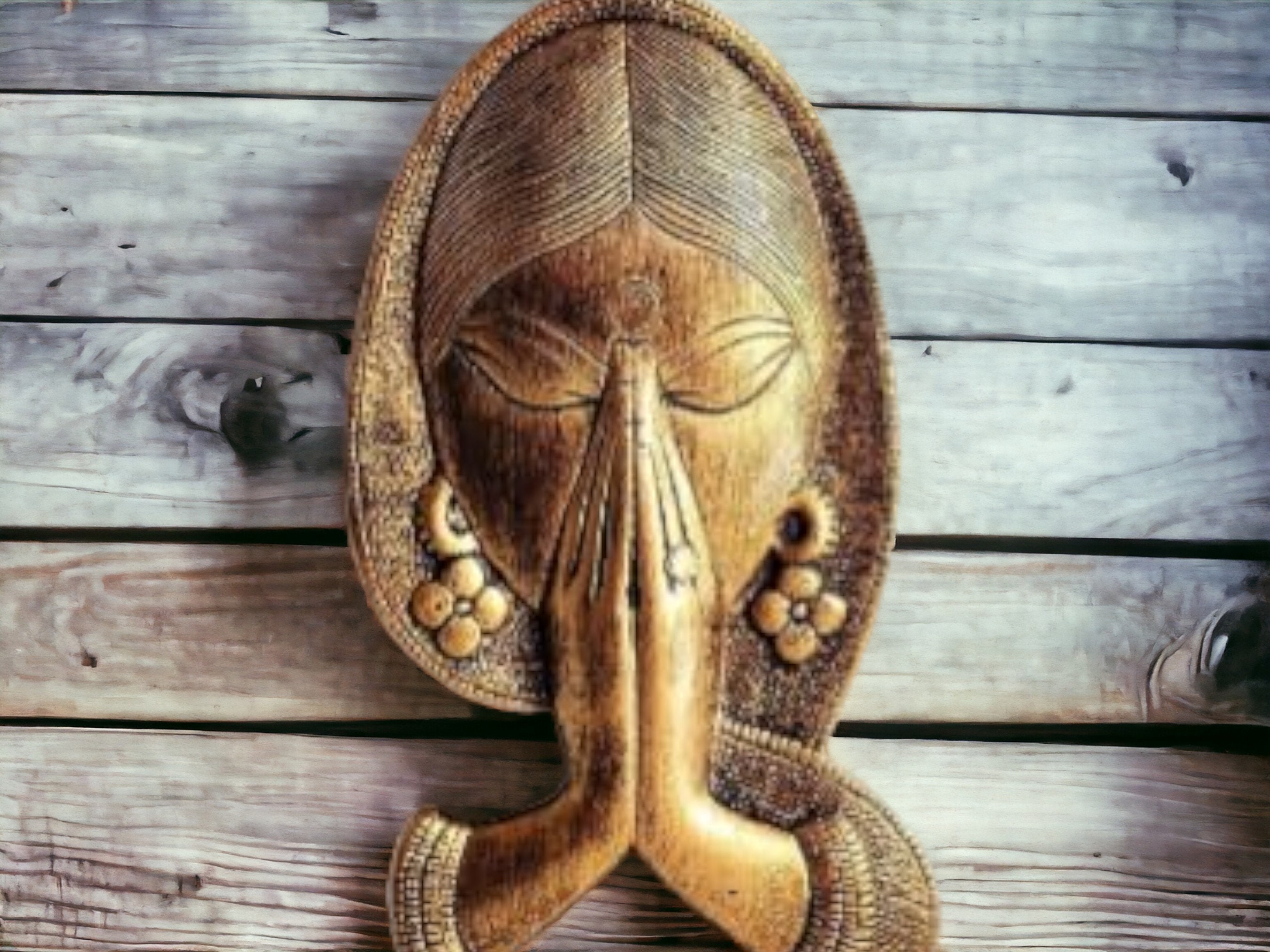 Handcrafted Indian Namaste Metal Wall Decor Traditional Religious ...