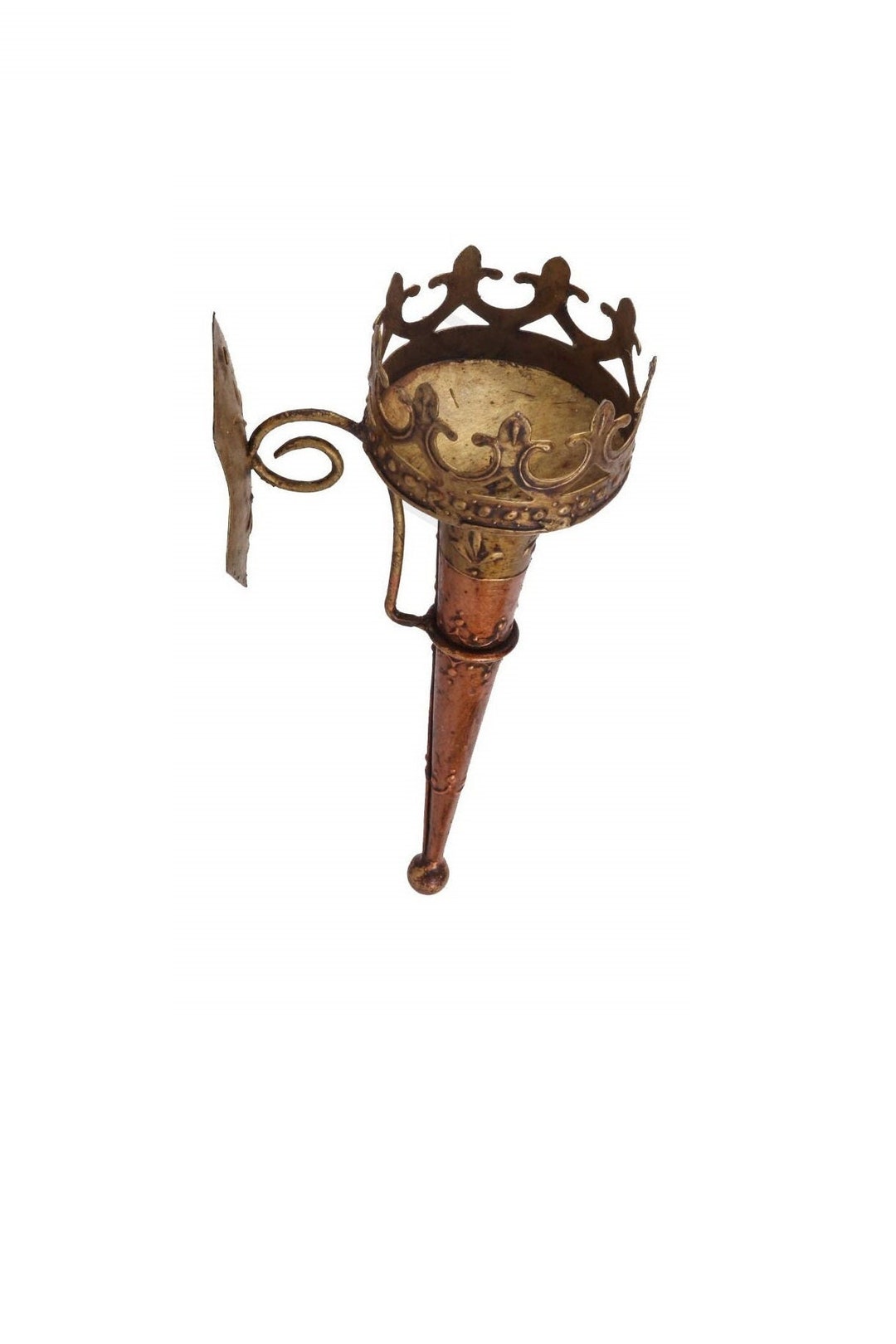 Brass Metal Olympic Torch Oil Burning Mashal Diya Candle Holder Antique ...