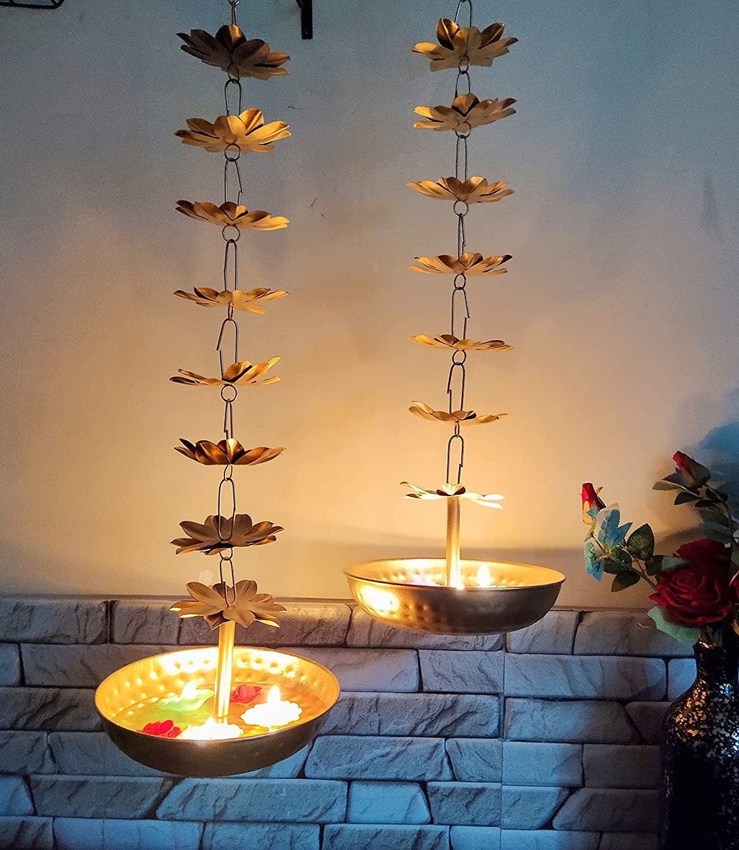Lotus Shaped Hanging Urli/uruli Pot for Floating Candles - Etsy