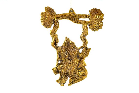 Metal Wall Hanging Radha Krishna Tree Jhula Swings Decorative - Etsy