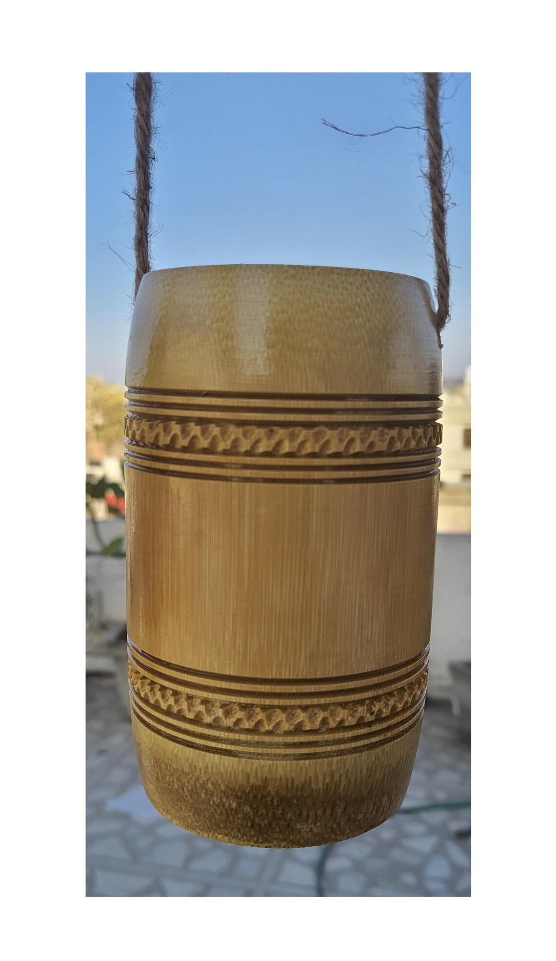 Bamboo Mini Hanging Planter Hanging Planter Indoor & Outdoor - Etsy