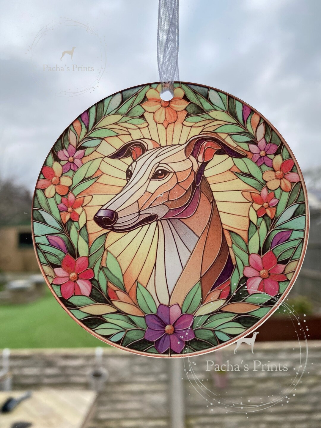 Stained Glass Acrylic Whippet Sun Catcher, Whippet Gifts, Window ...