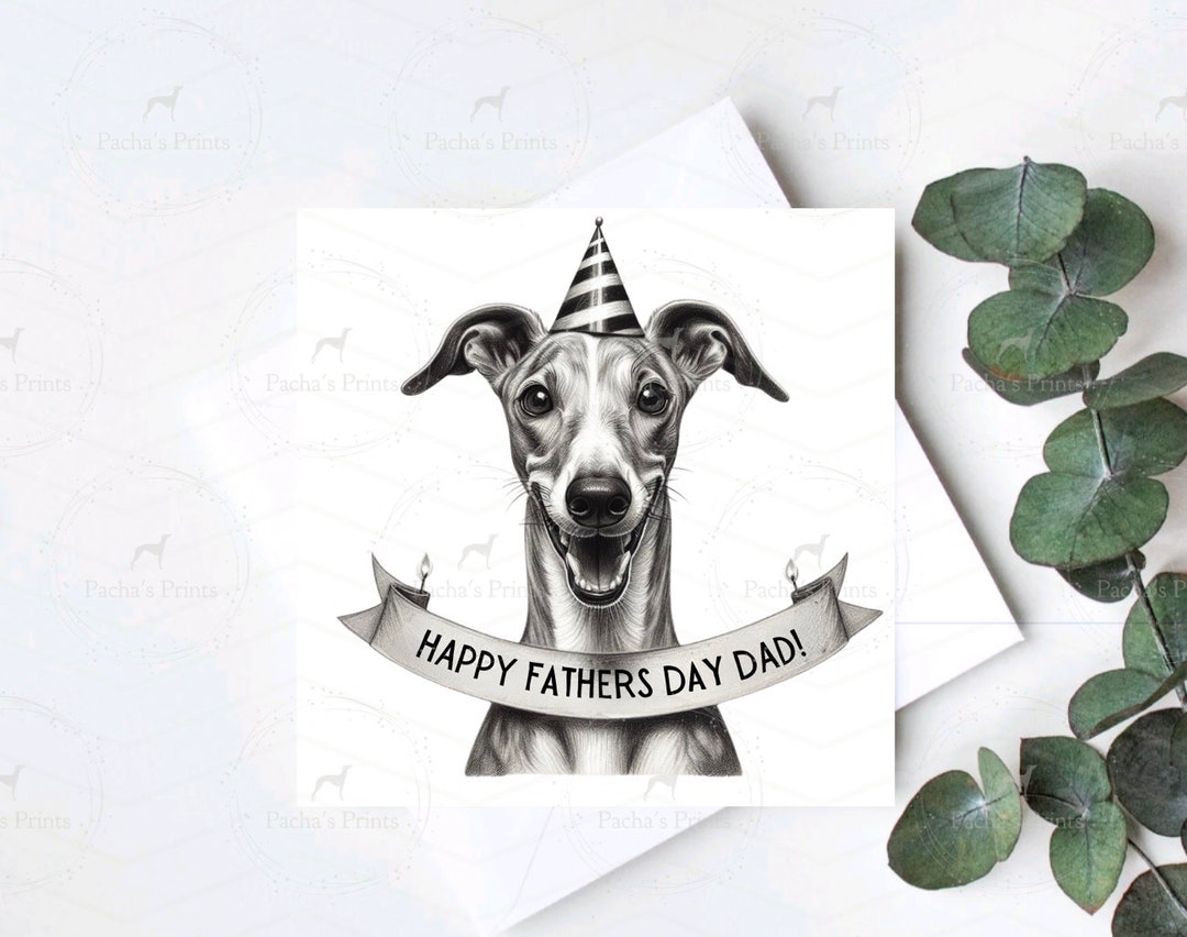 Whippet Birthday Card, Happy Birthday,dad Mum, From the Whippet Dog ...