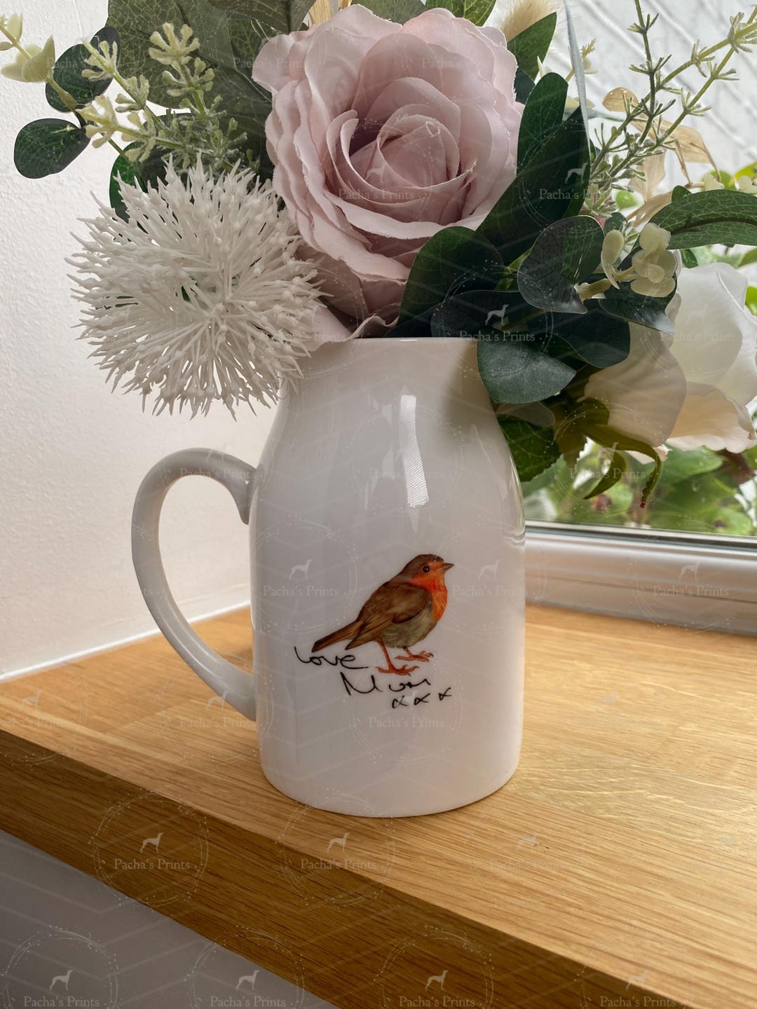 Real Handwriting, Actual Handwritten Gift, Keepsake, Flower Jug Vase ...