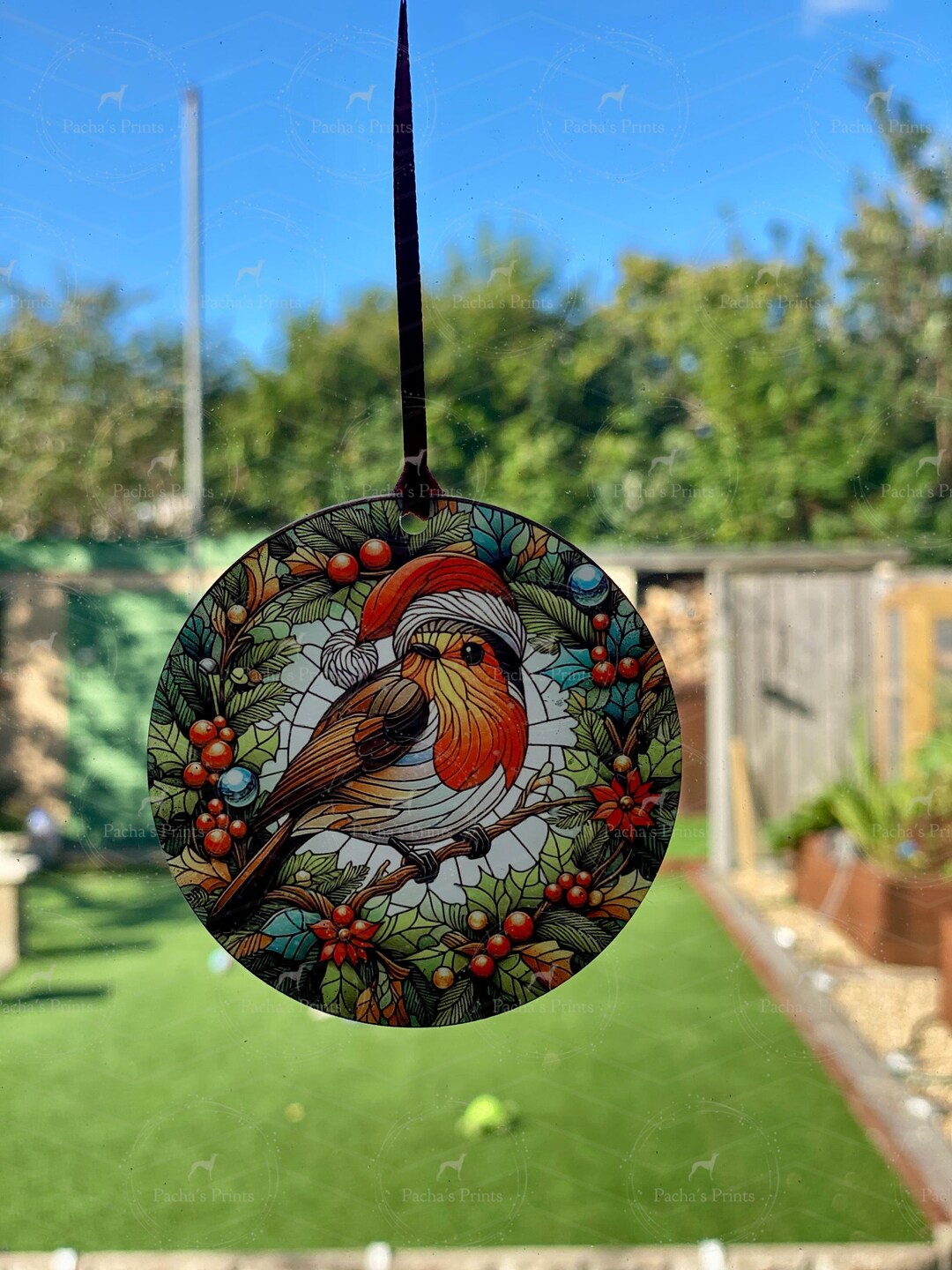 Stained Glass Acrylic Robin Sun Catcher, When Robins Are Near, Robin ...