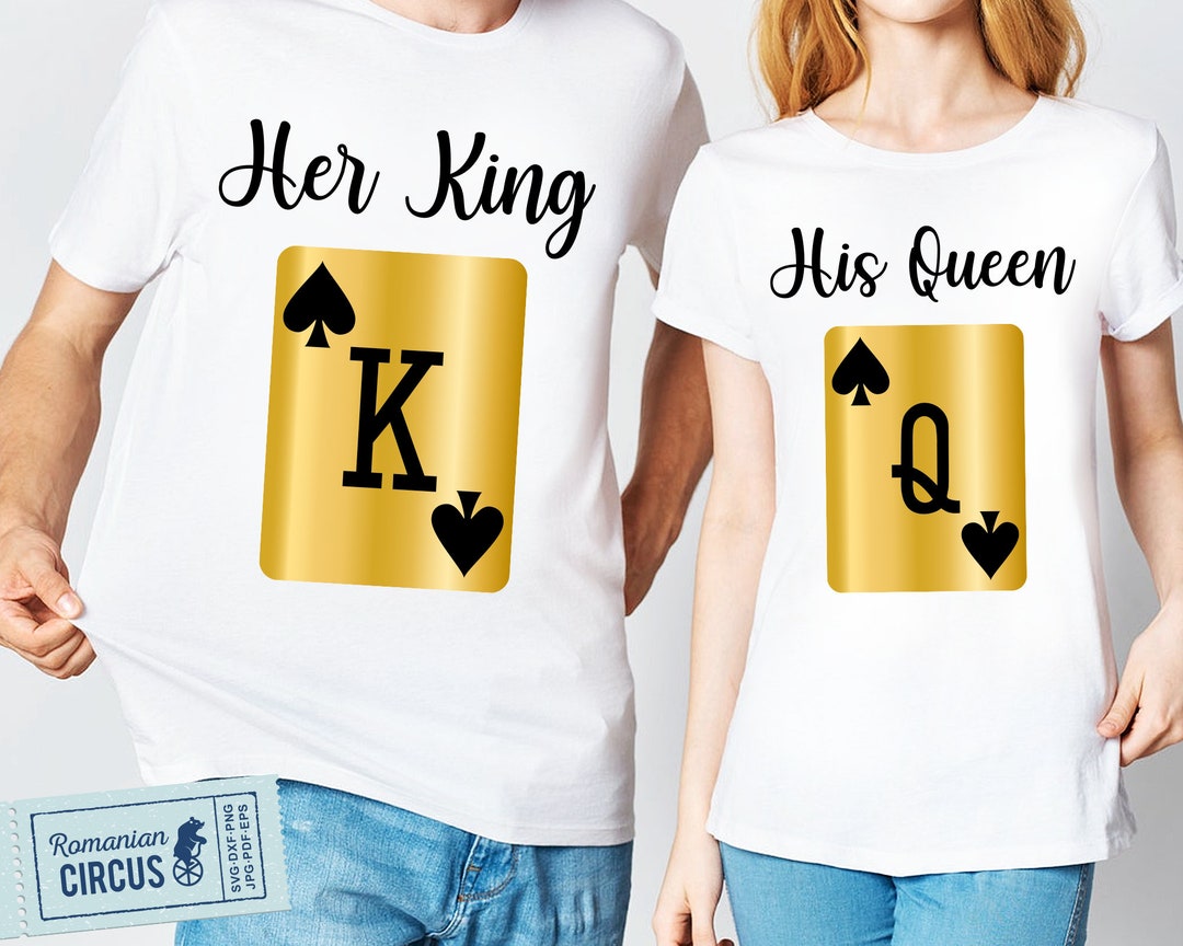 King & Queen Of Spades Svg, Png, Her King Svg His Queen Svg, K Q Cards ...
