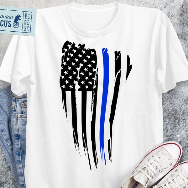 Thin Blue Line Flag Svg - Etsy