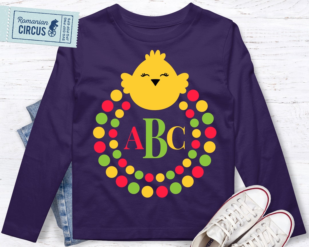 Easter Frame Svg, Png, Chick Monogram Svg, Easter Monogram Svg, for ...