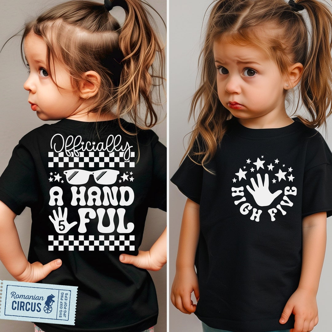 Officially a Handful Svg, Png, High Five Svg, 5th Birthday Shirt Svg ...