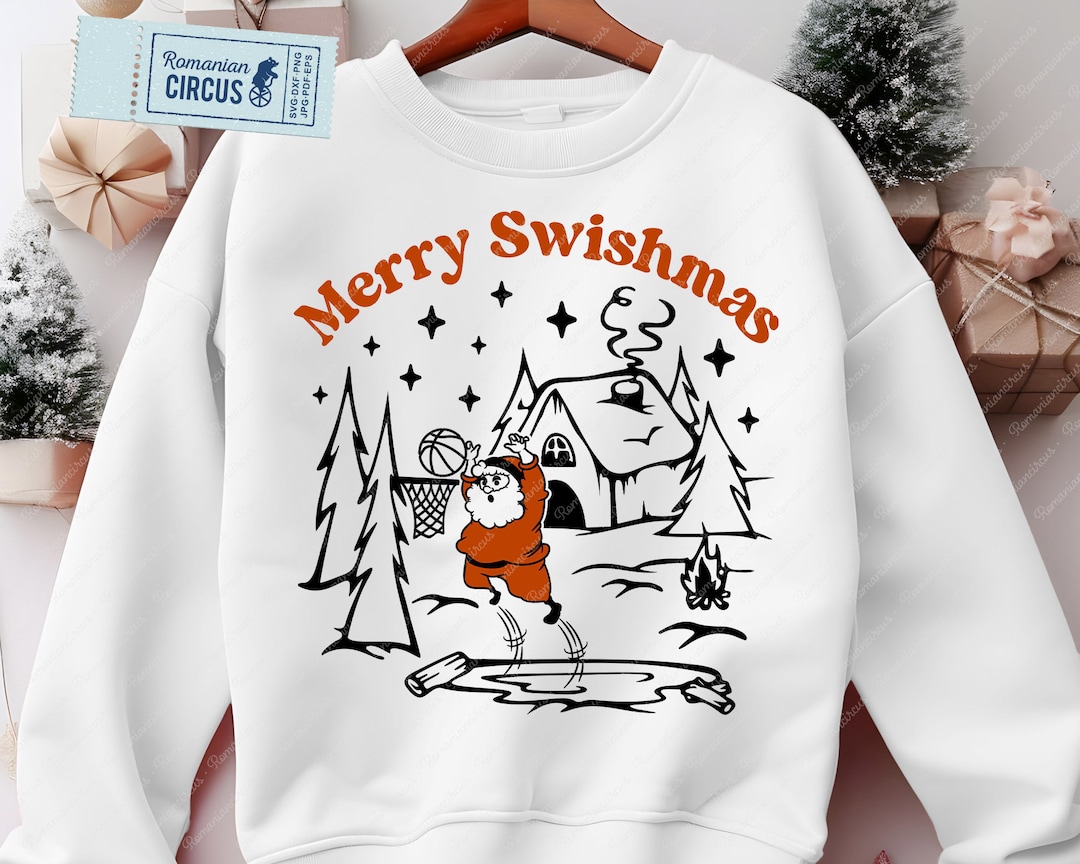 Merry Swishmas Svg Png Balling Santa Svg Basketball - Etsy