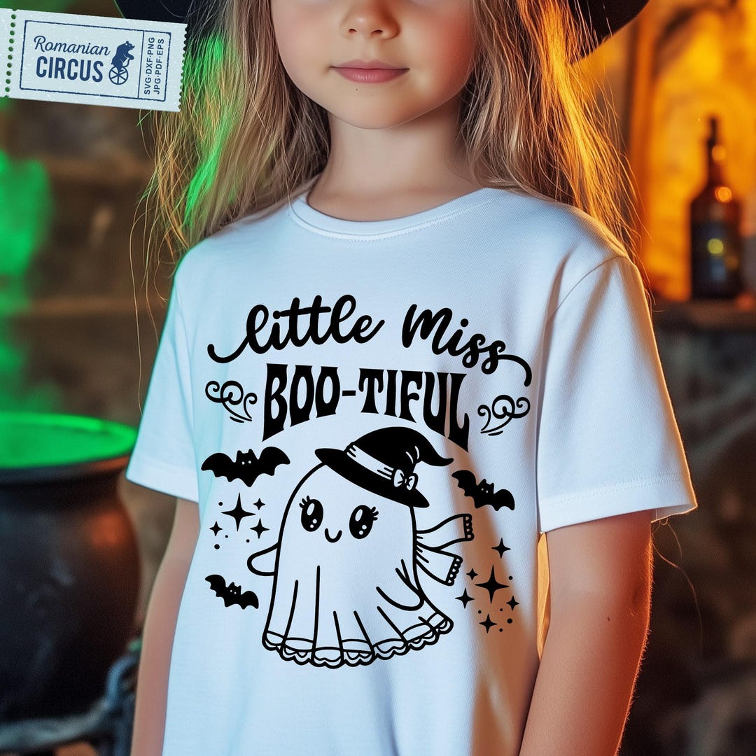Little Miss Boo-tiful Svg, Png, Girl Halloween Shirt Svg, Toddler, Baby ...