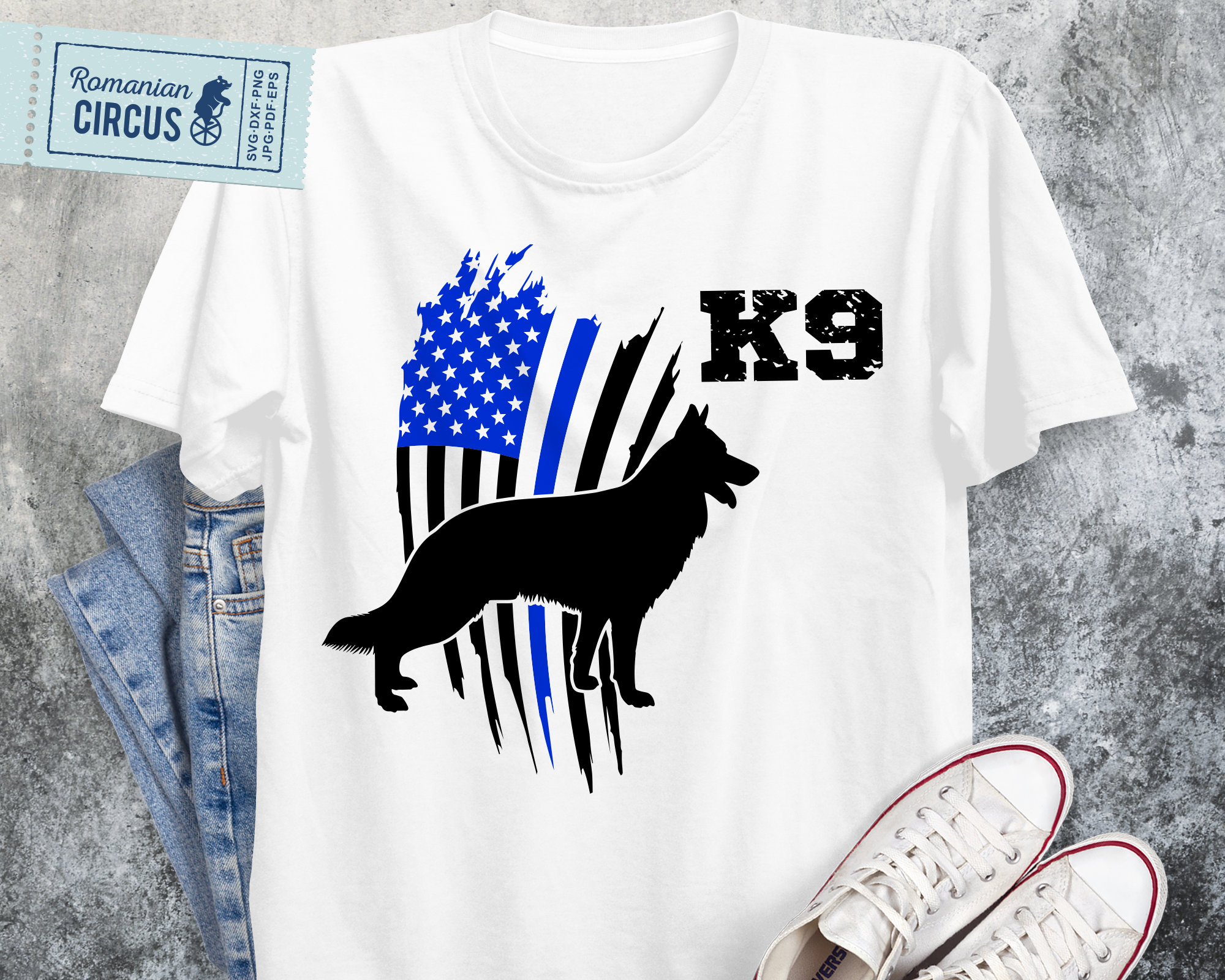 K9 Svg Police Dog Svg Thin Blue Line Flag Svg Png Jpg Dxf | Etsy