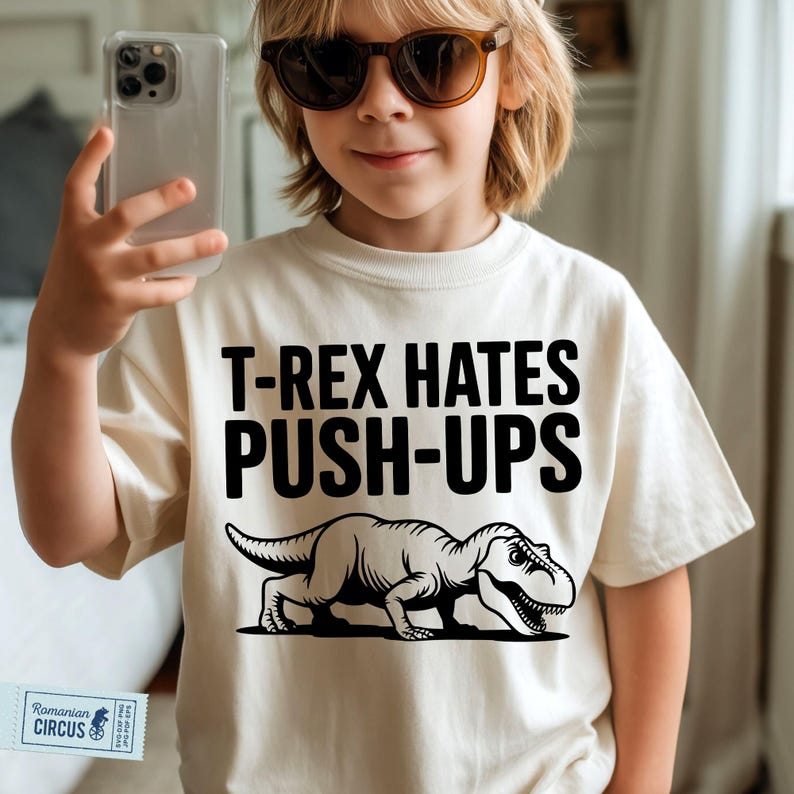 T-rex Hates Push-ups SVG, PNG, Tyrannosaurus, Dino, Funny Workout, Gym ...