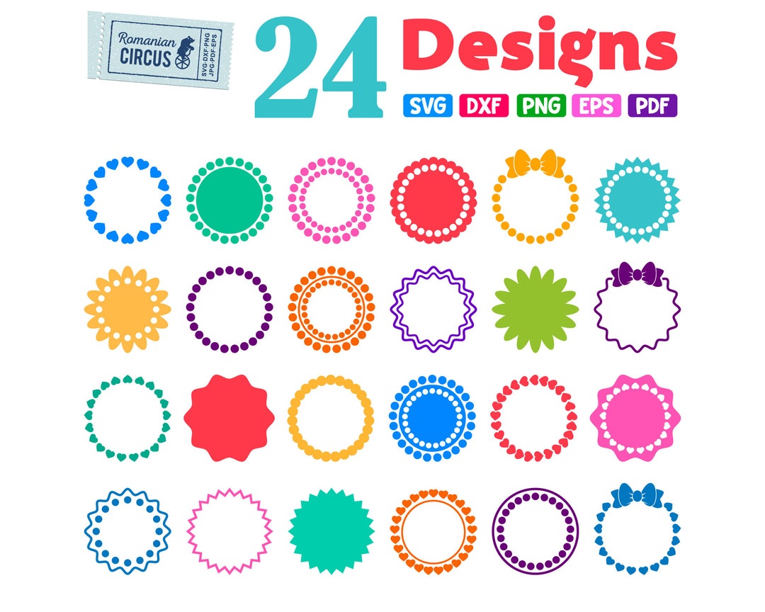 Circle Frame SVG, Png, Round Frames Svg, Round Monogram Svg Bundle, Personalize, Customize With ...