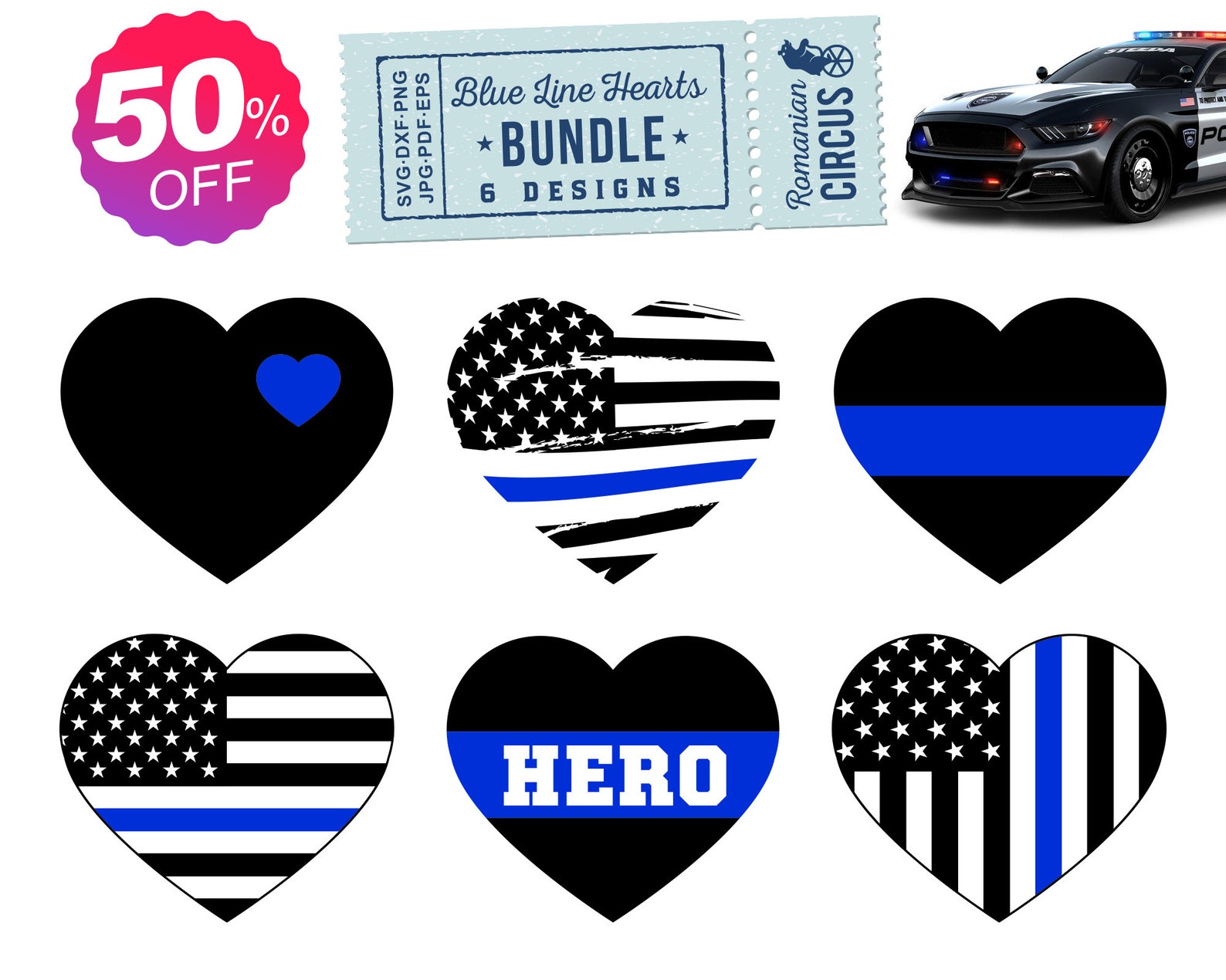 Thin Blue Line Heart Svg Bundle 6 Blue Line Designs Svg Png - Etsy