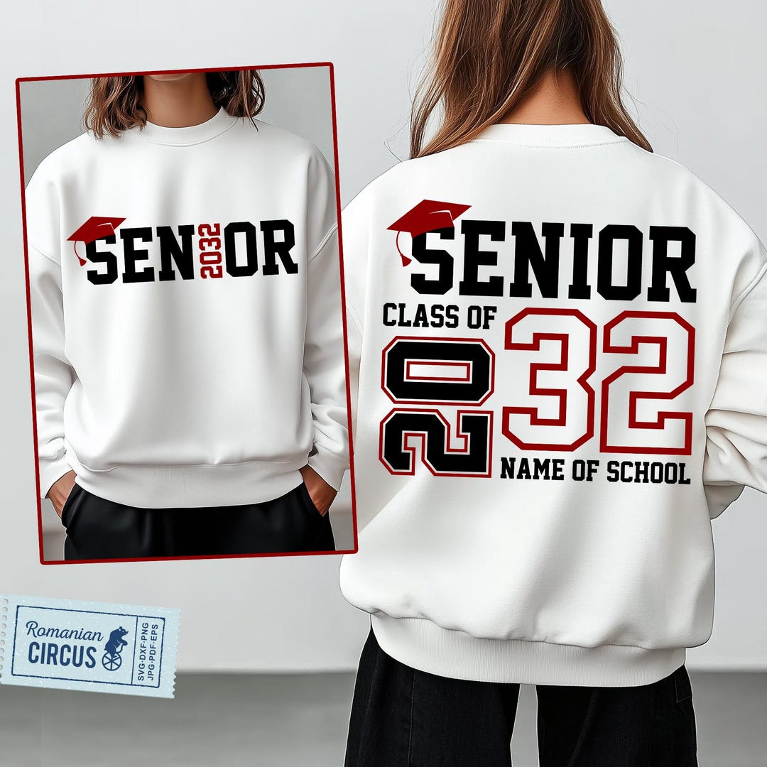 Senior Class of 2032 Svg, Png, Black Maroon Design, Back & Front Design ...