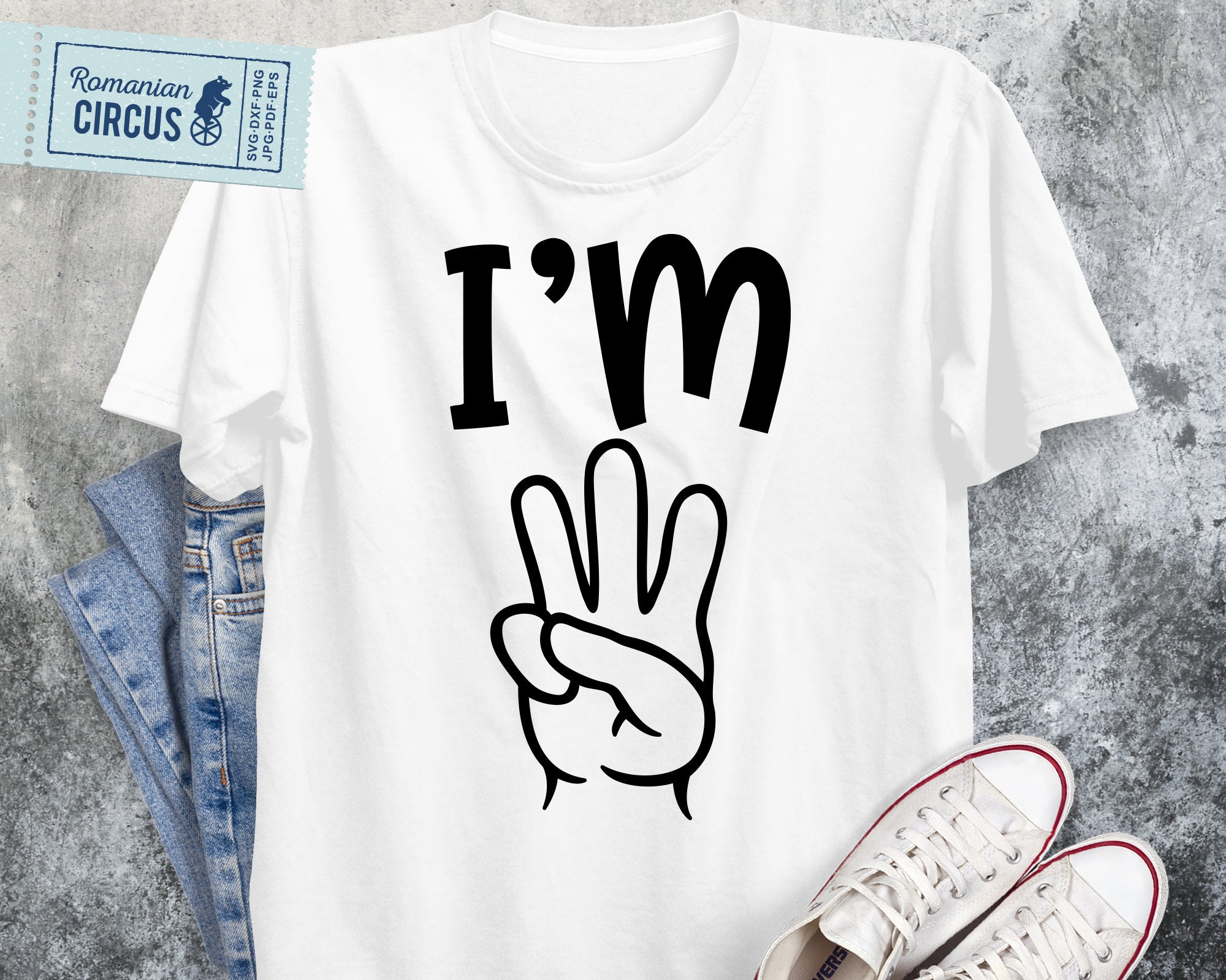 3rd Birthday Svg I'm Three Svg Baby Third Birthday Shirt | Etsy