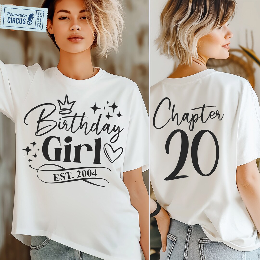 20th Birthday SVG, PNG, Birthday Girl Svg, Chapter 20svg, Est. 2004 Svg ...