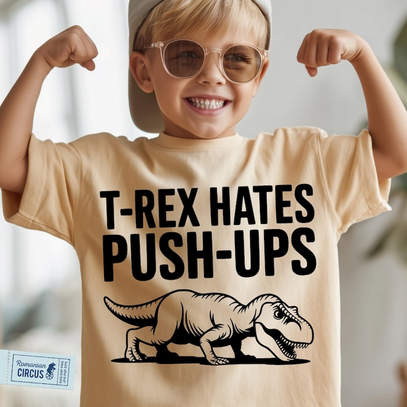 T-rex Hates Push-ups SVG, PNG, Tyrannosaurus, Dino, Funny Workout, Gym ...