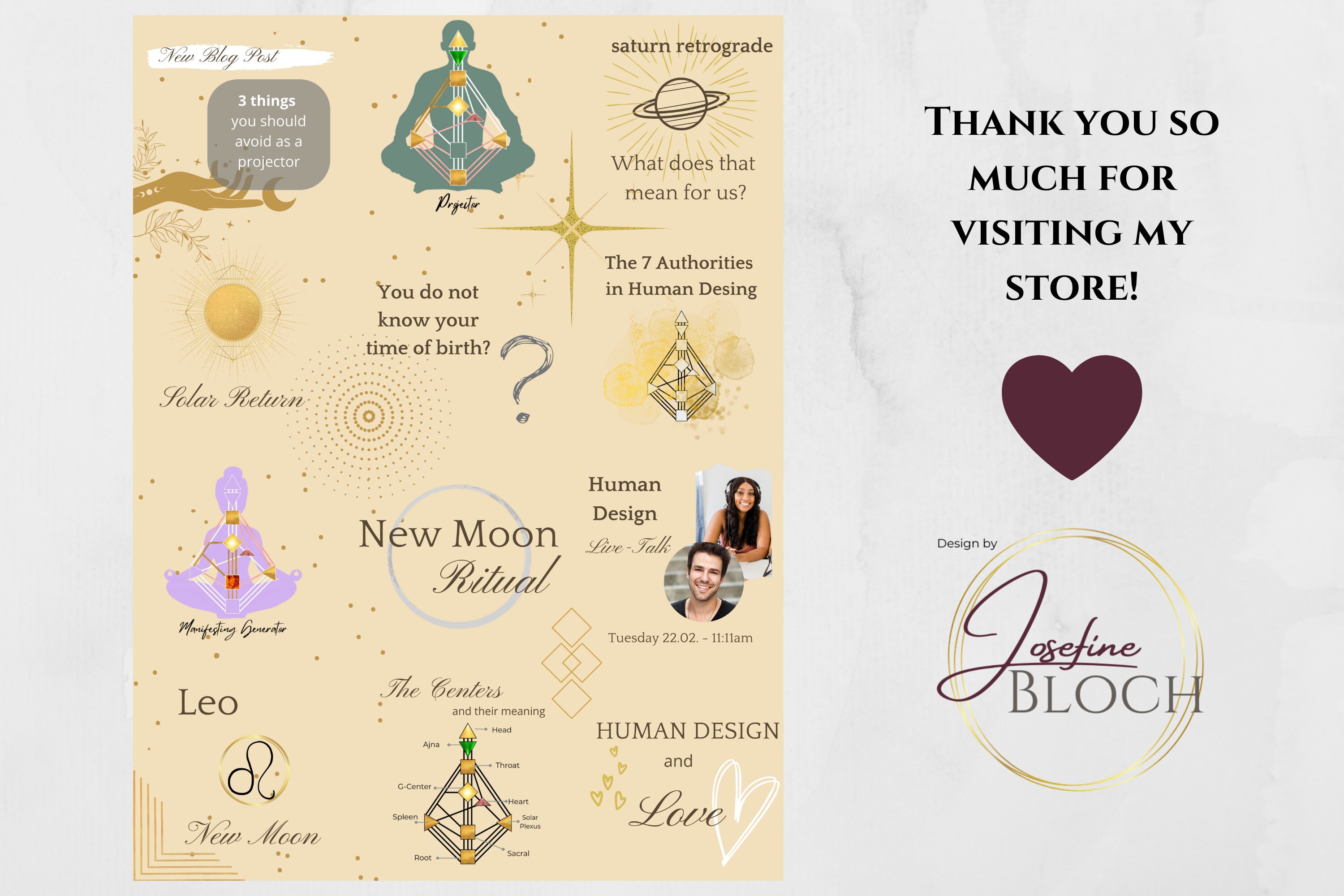 Instagram Human Design Puzzle Feed Template | Brown Gold Pastell | No ...