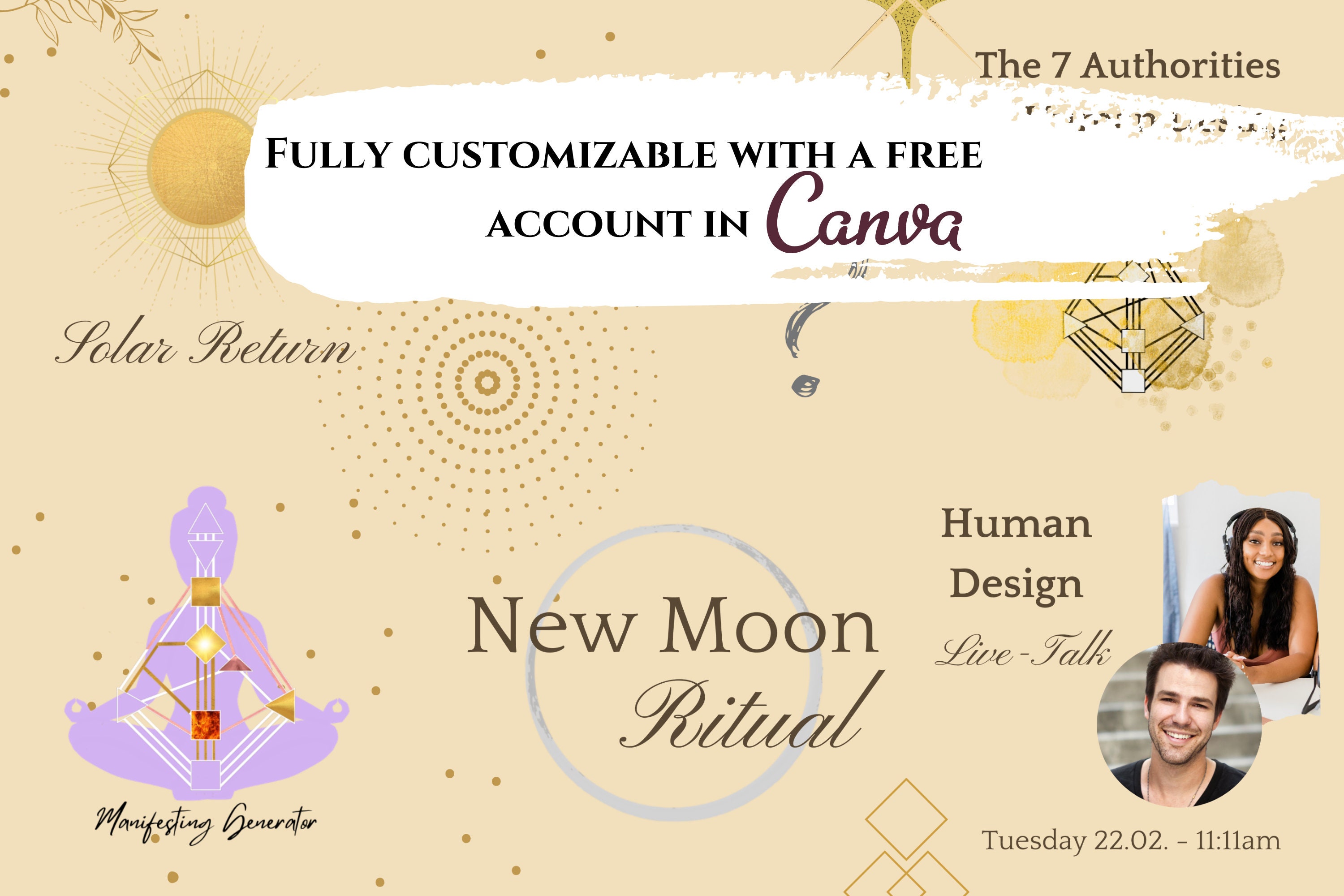 Instagram Human Design Puzzle Feed Template | Brown Gold Pastell | No ...