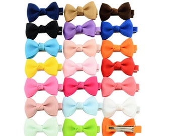 Mini Bow Hair Clip Set Mini Bow Clips Hair Bow Crochet Hair - Etsy