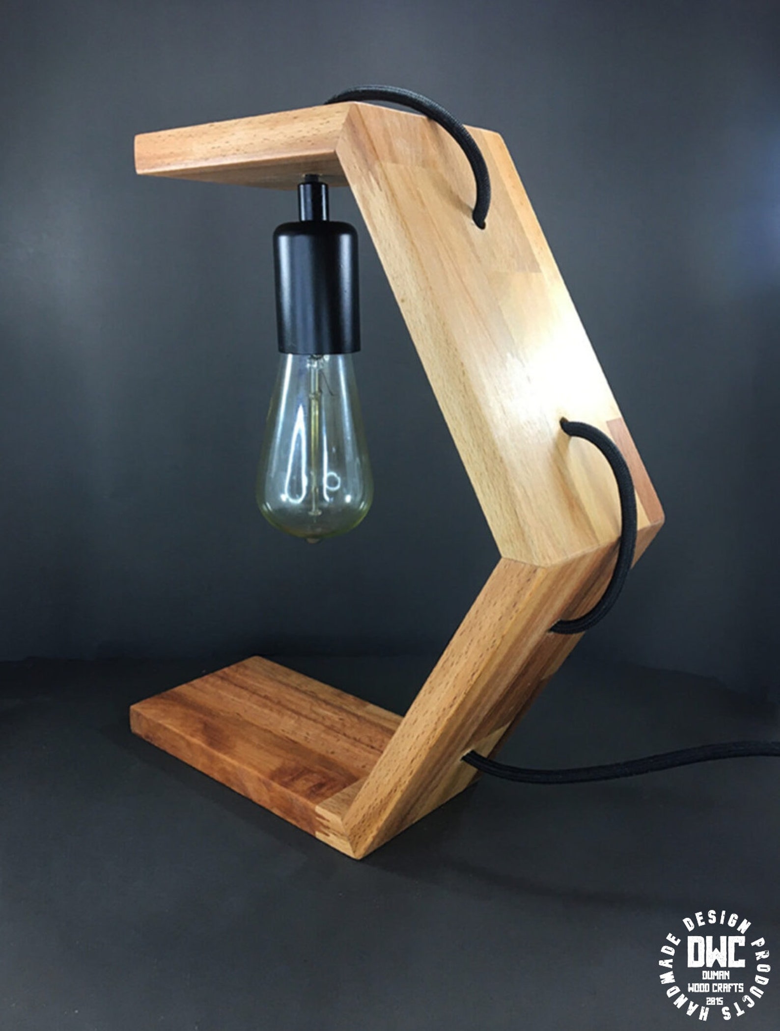 Handmade Wood Table Lamp Wooden Table Light Modern Wood - Etsy