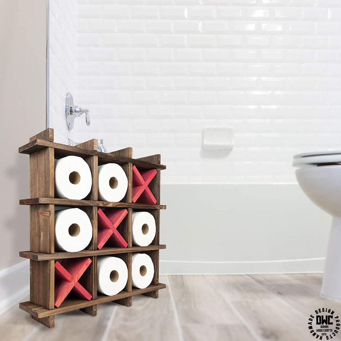 Handmade Wood Toilet Paper Rack WC Wall Decor Multipurpose - Etsy
