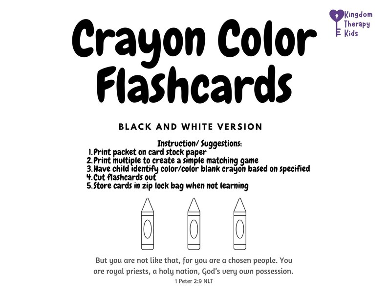 Crayon Color Flashcards | Etsy