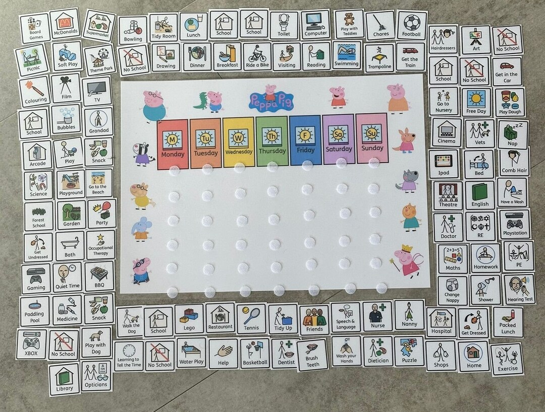 Peppa Pig George SEN ADHD Autism Asd PEC Weekly Planner Visual ...