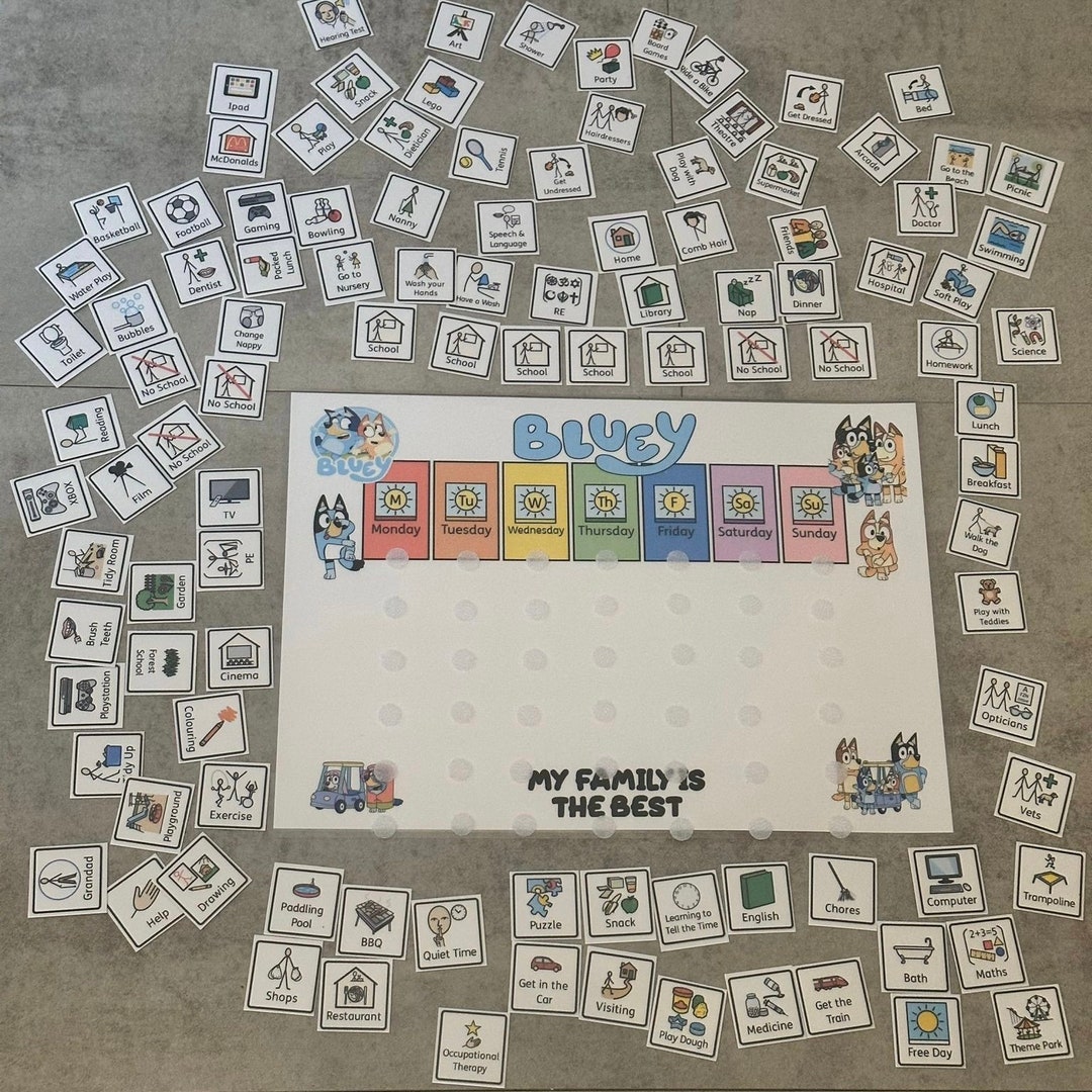 Bluey Bingo SEN ADHD Autism Asd PEC Weekly Planner Visual Communication ...