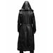 Handmade Steampunk Gothic Duster Black Leather Long Trench Coat Hoodie ...