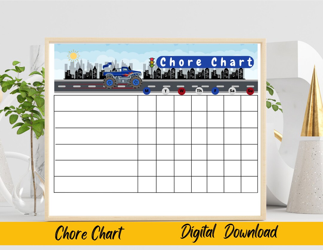 Monster Truck Chore Chart, Custom Chore Chart - Etsy