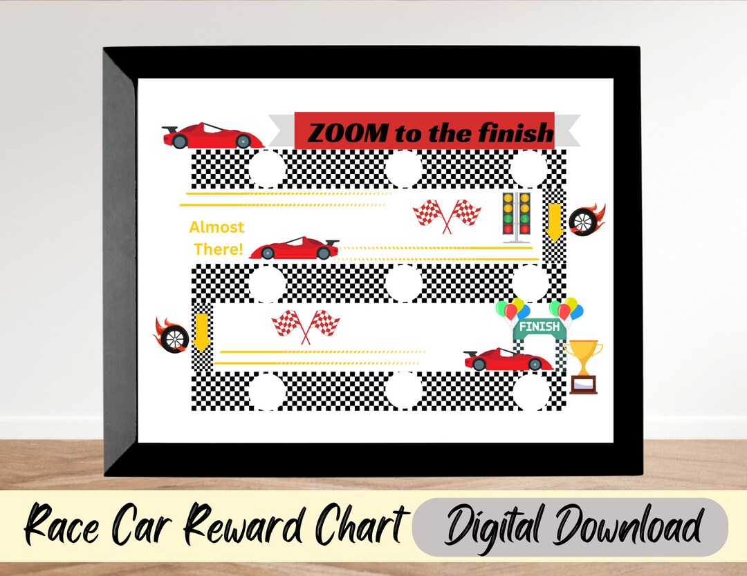 Race Car Reward Chart, Boy Reward Chart - Etsy
