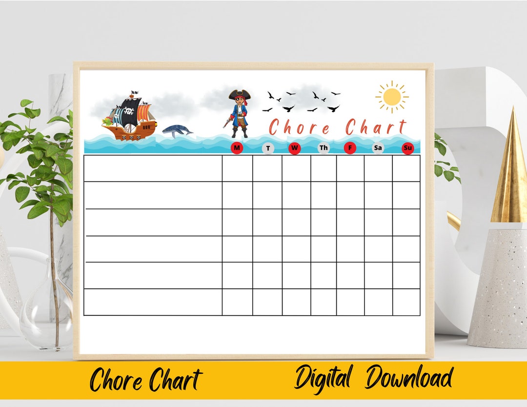 Pirate Chore Chart Custom Chore Chart - Etsy Israel